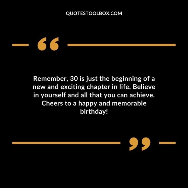 267 Inspirational Happy 30th Birthday Quotes (Wishes)